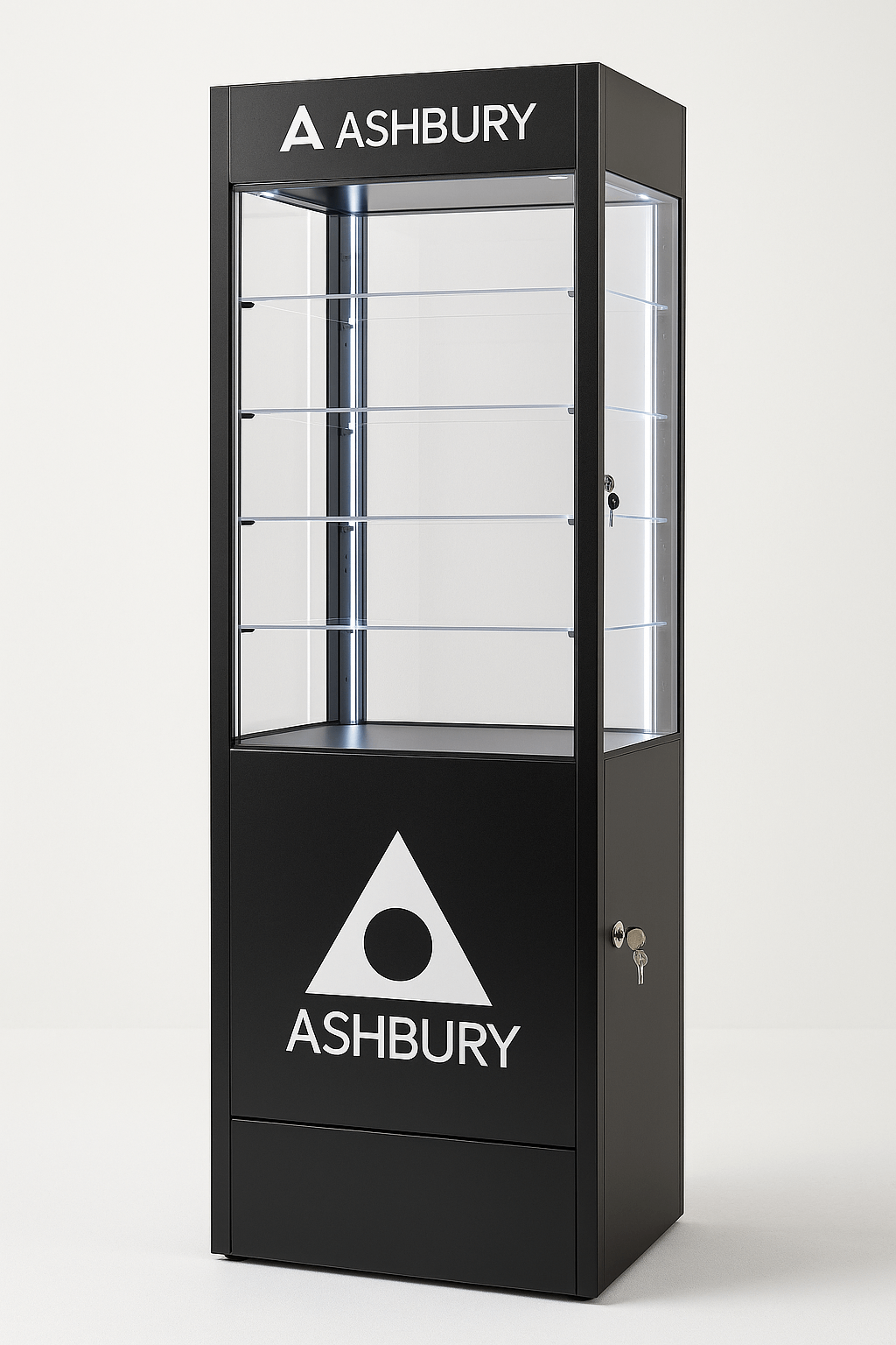 Tower Sunglass Display Cabinet with Sliding Door and Lock