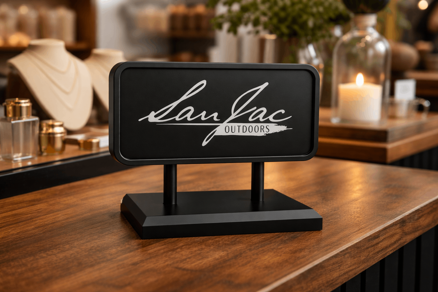 Premium Wooden Counter Retail Signage for Wholesale Buyers